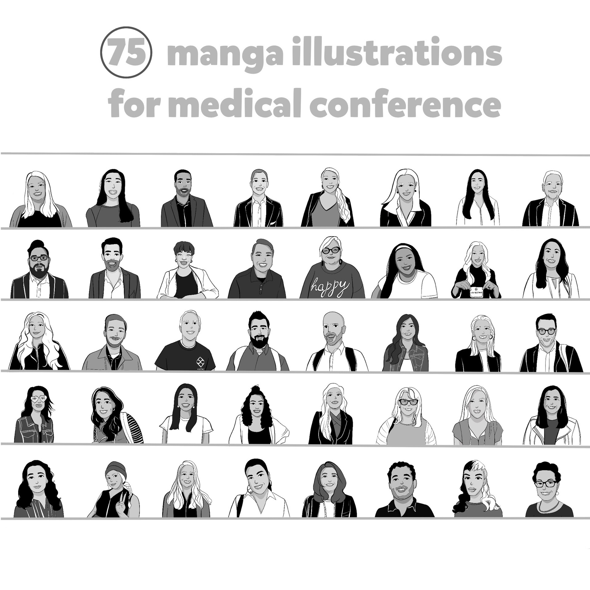 ArtStation - 75 illustrations for medical conference