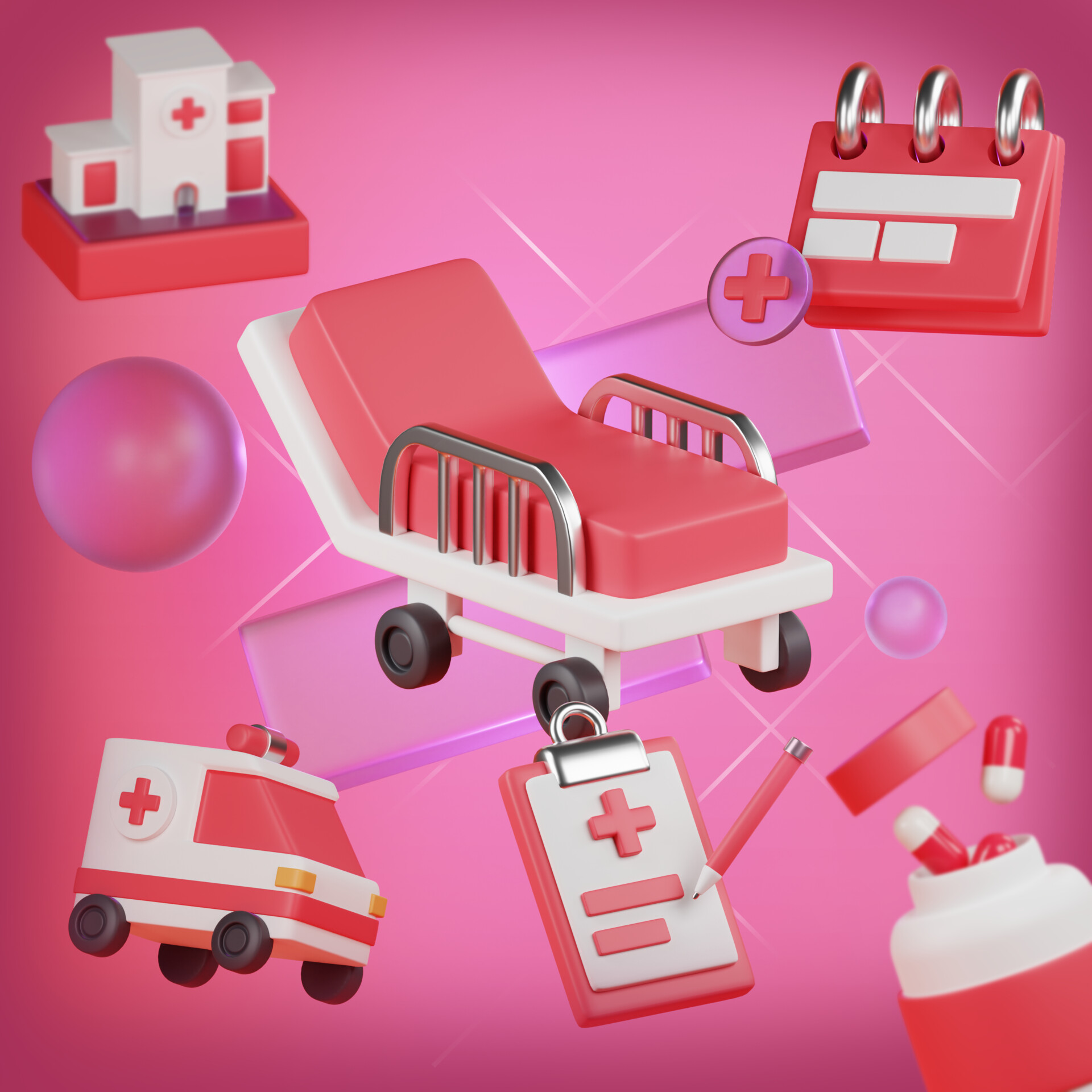 ArtStation - Hospital 3D Icons