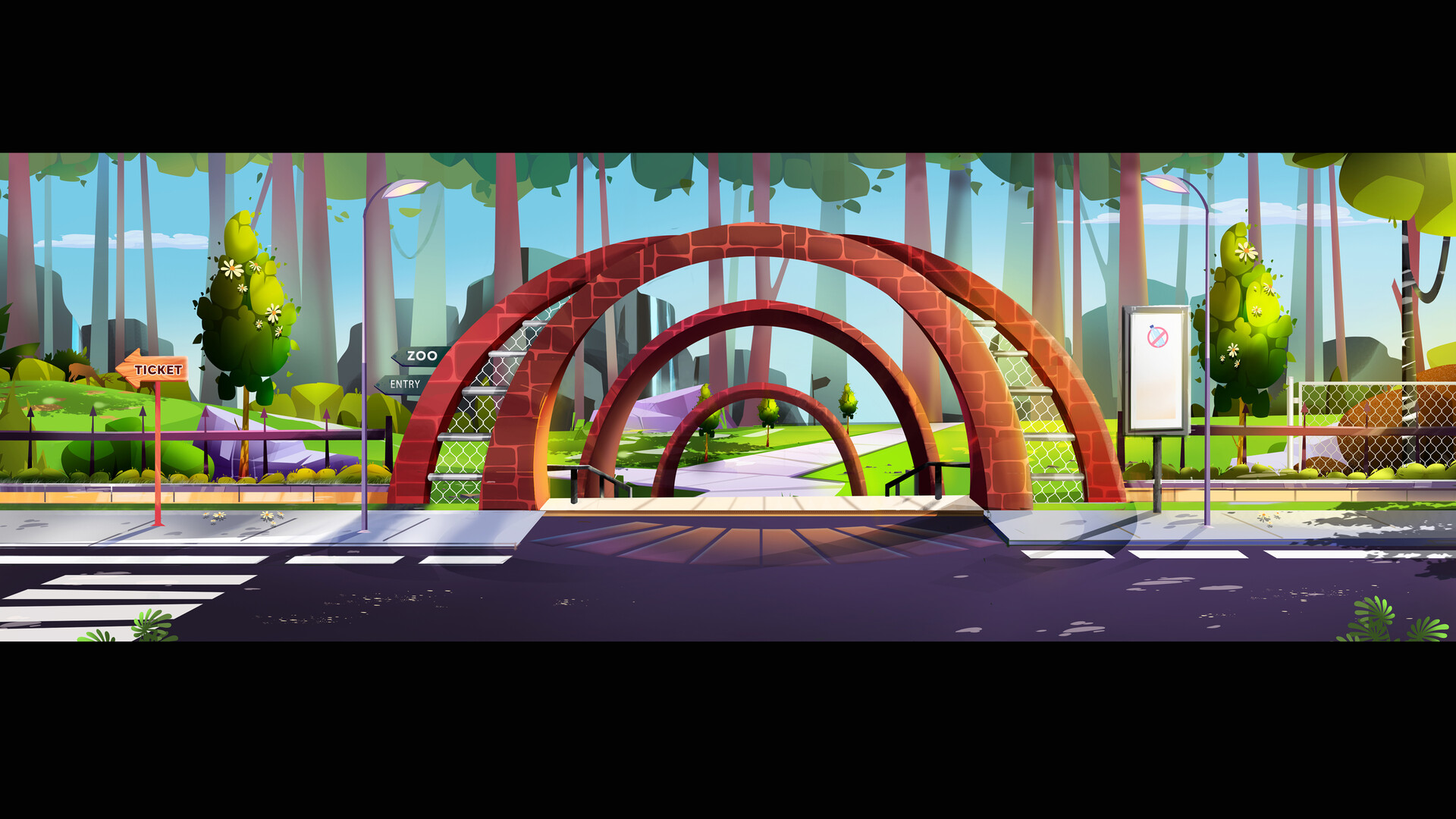 ArtStation - zoo 2D background