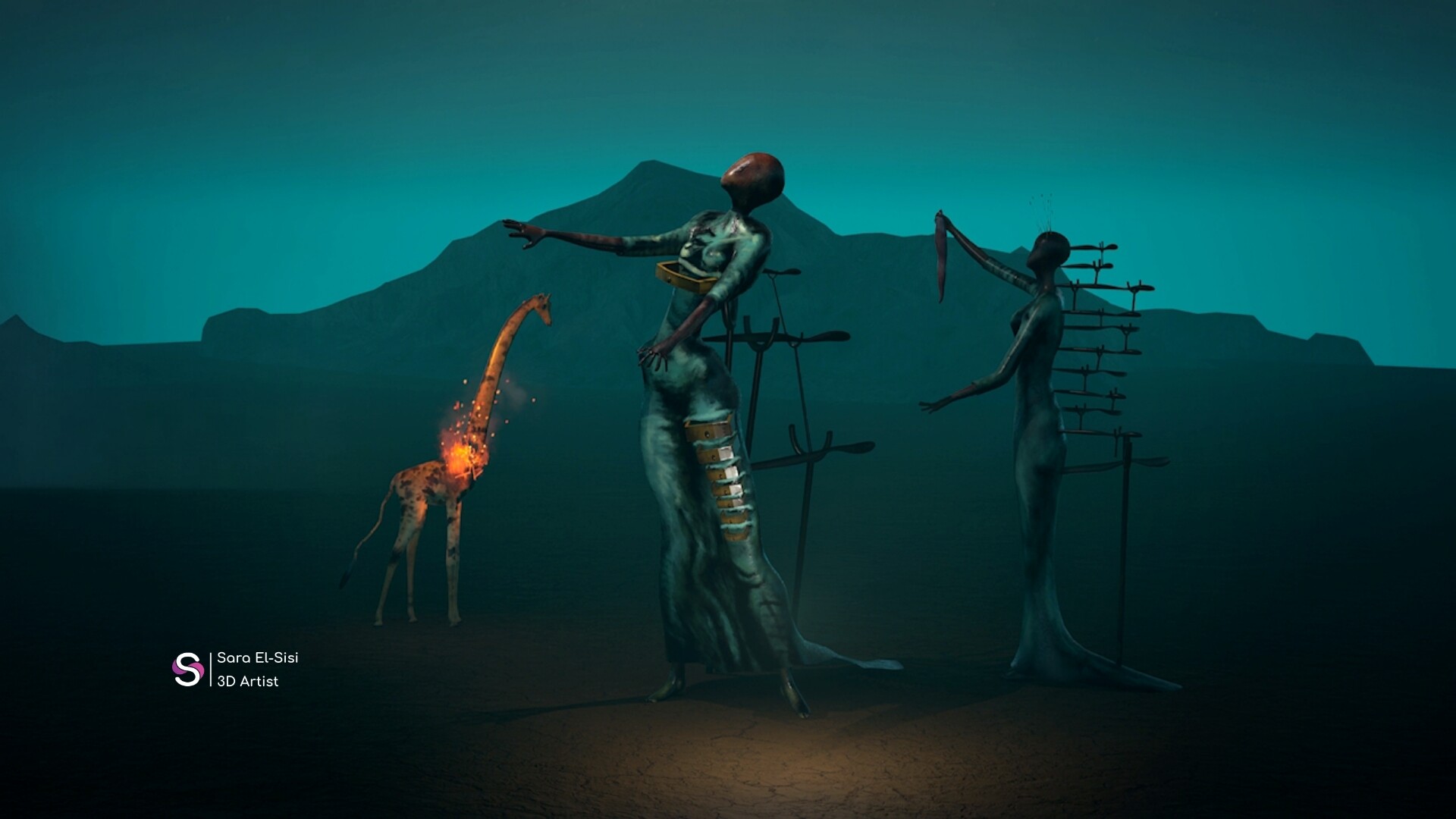 ArtStation - salvador dali the burning giraffe
