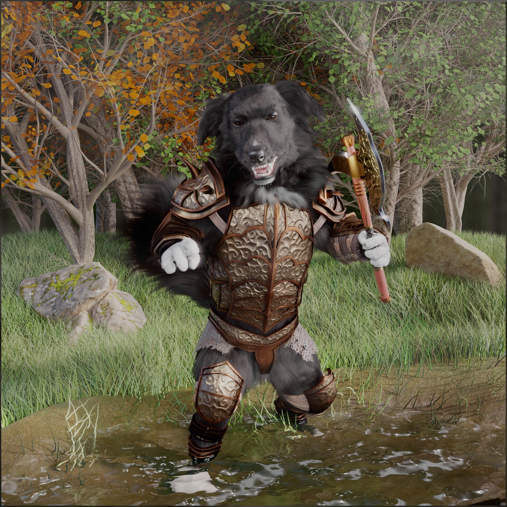 ArtStation - warrior dog naomi