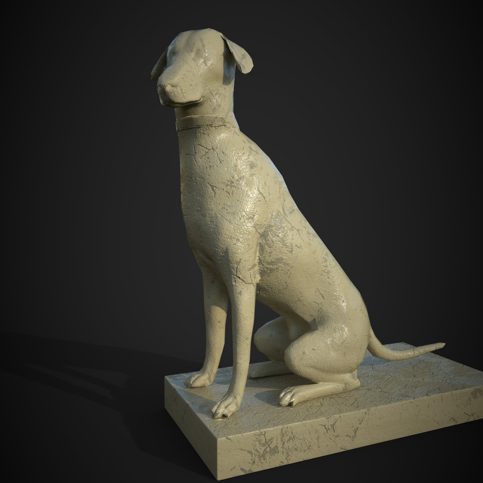 ArtStation - Dog Statue Prop