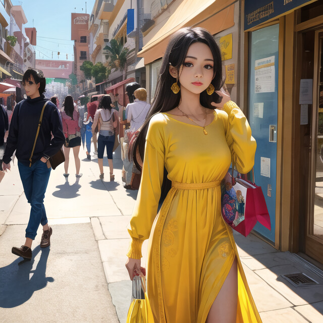 ArtStation - beautiful girl shopping in the streets