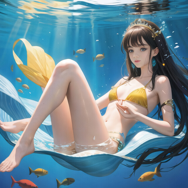 ArtStation - beautiful girl contemplating under the water surface