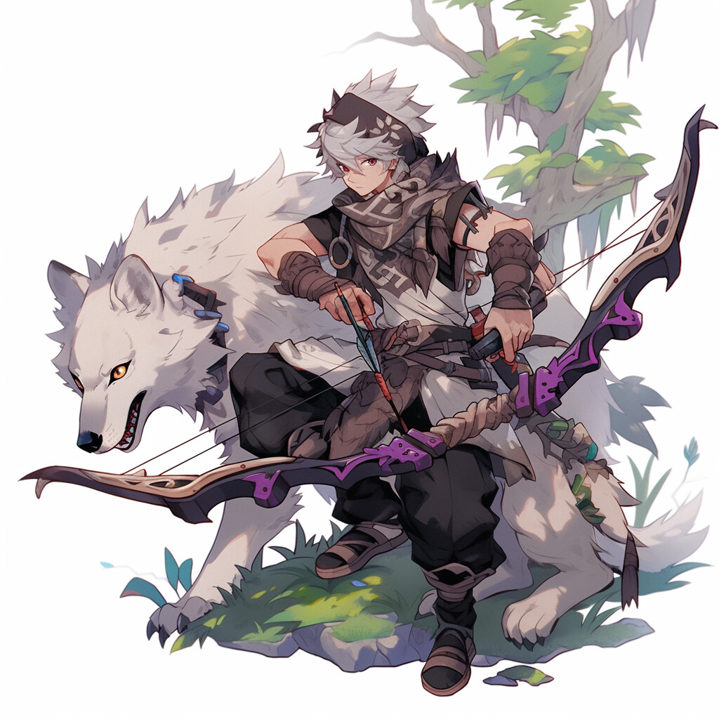 ArtStation - Bow Hunter with Warg Wolf - Game Character - Commission