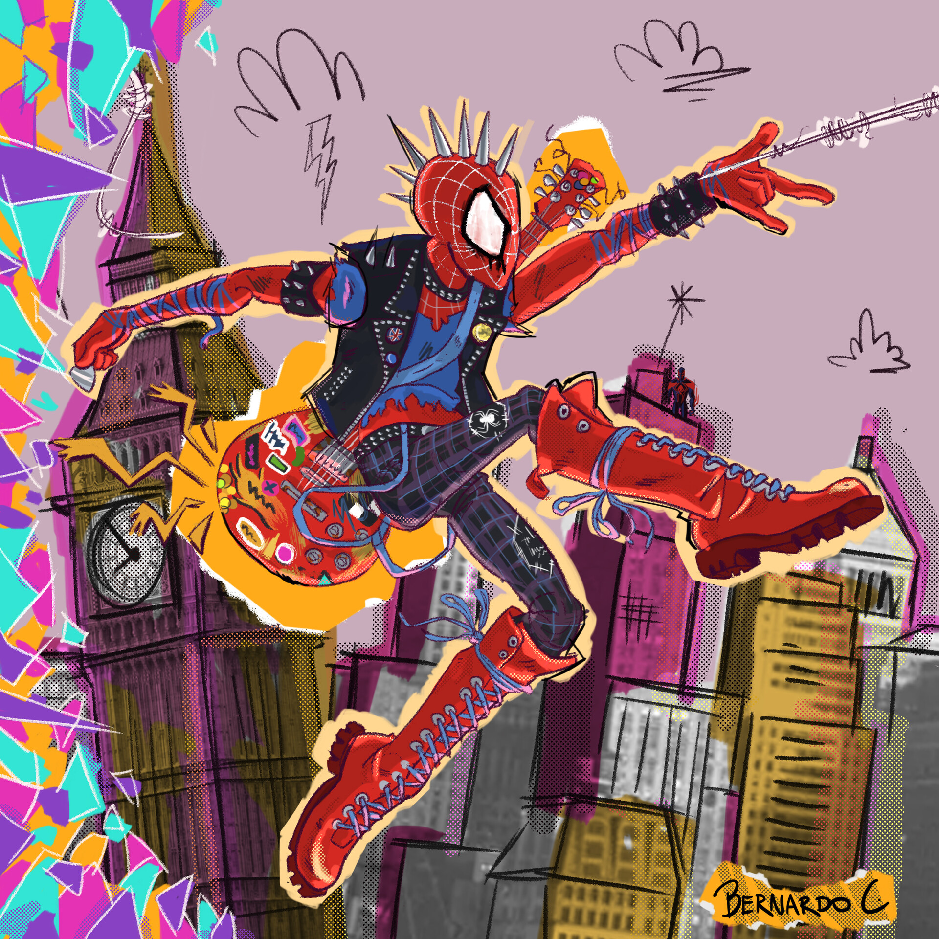 ArtStation - Robie Bronw- Spiderman across the spiderverse