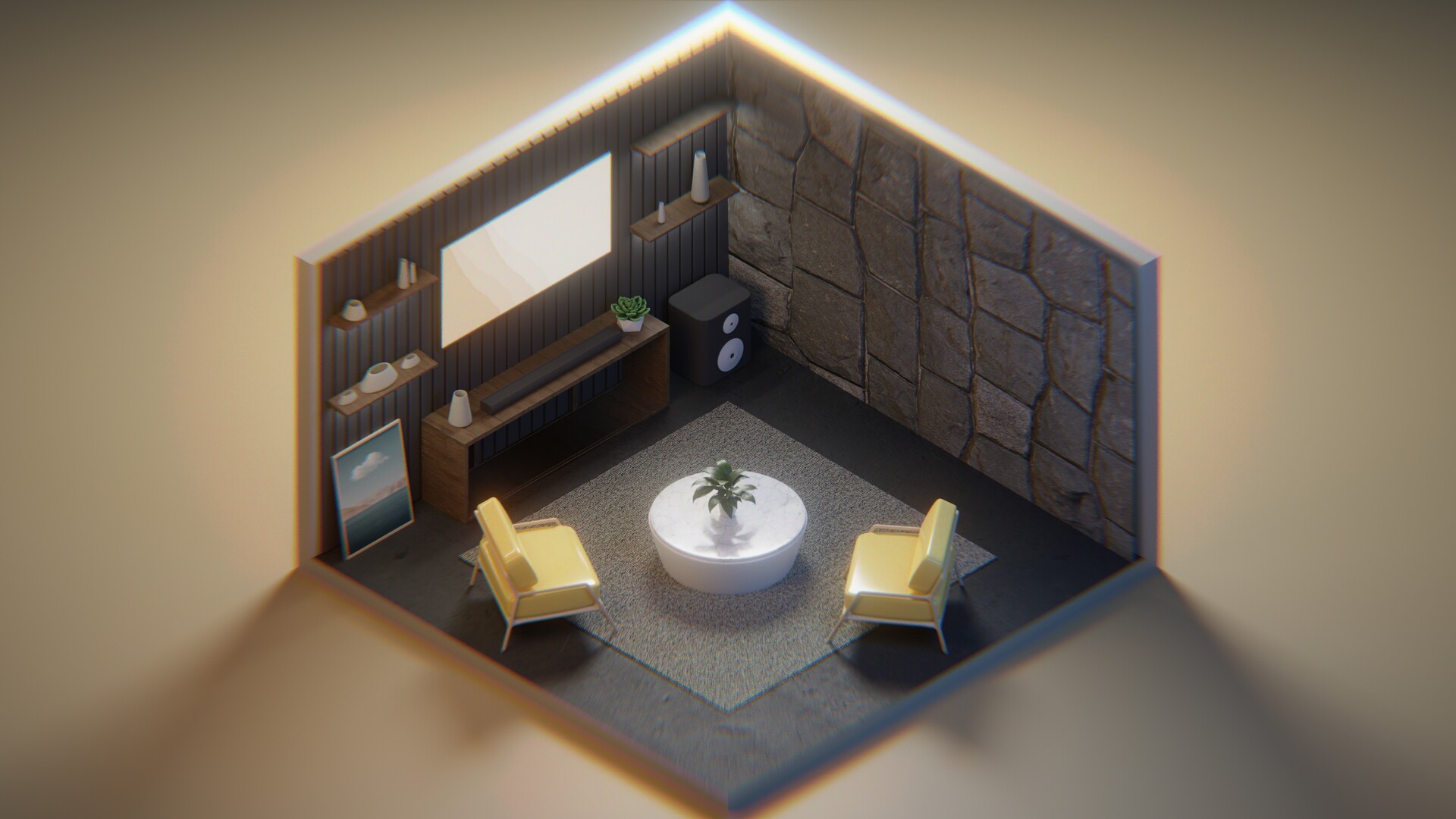 ArtStation - Isometric Living Room