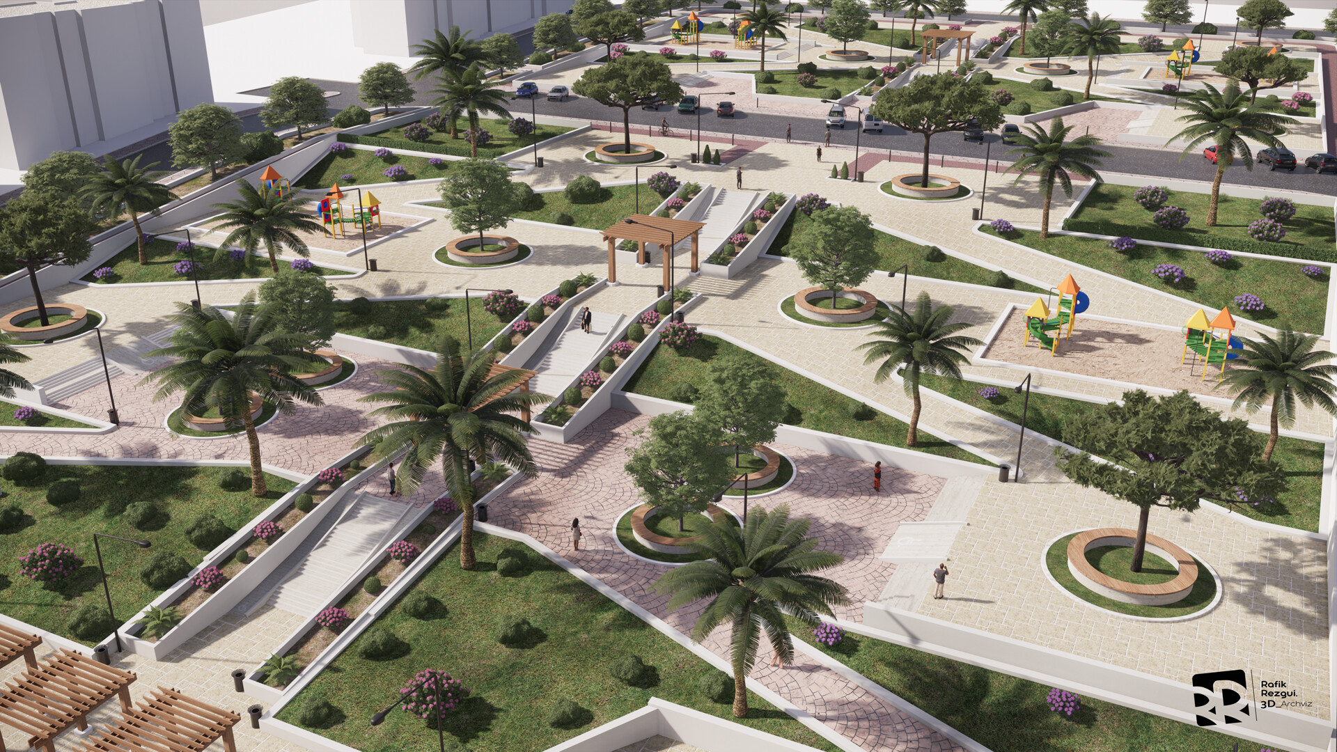 ArtStation - Urban Public Space Layout Presentation (Client Project).