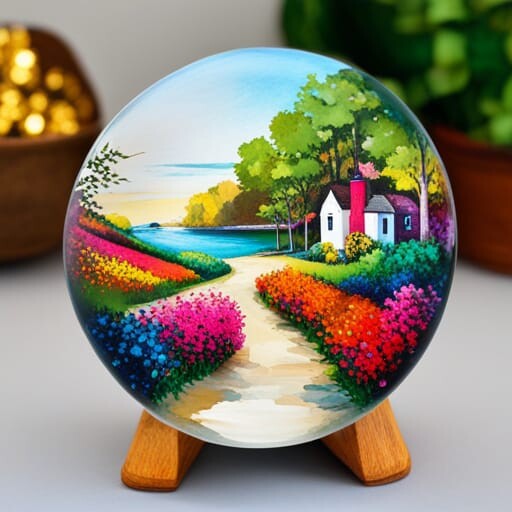 ArtStation - beautiful landscape in a glass orb