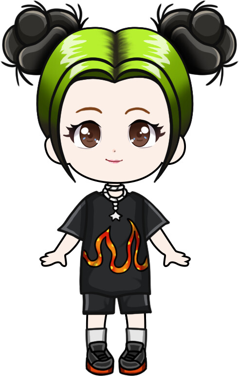 how to draw billie eilish chibi