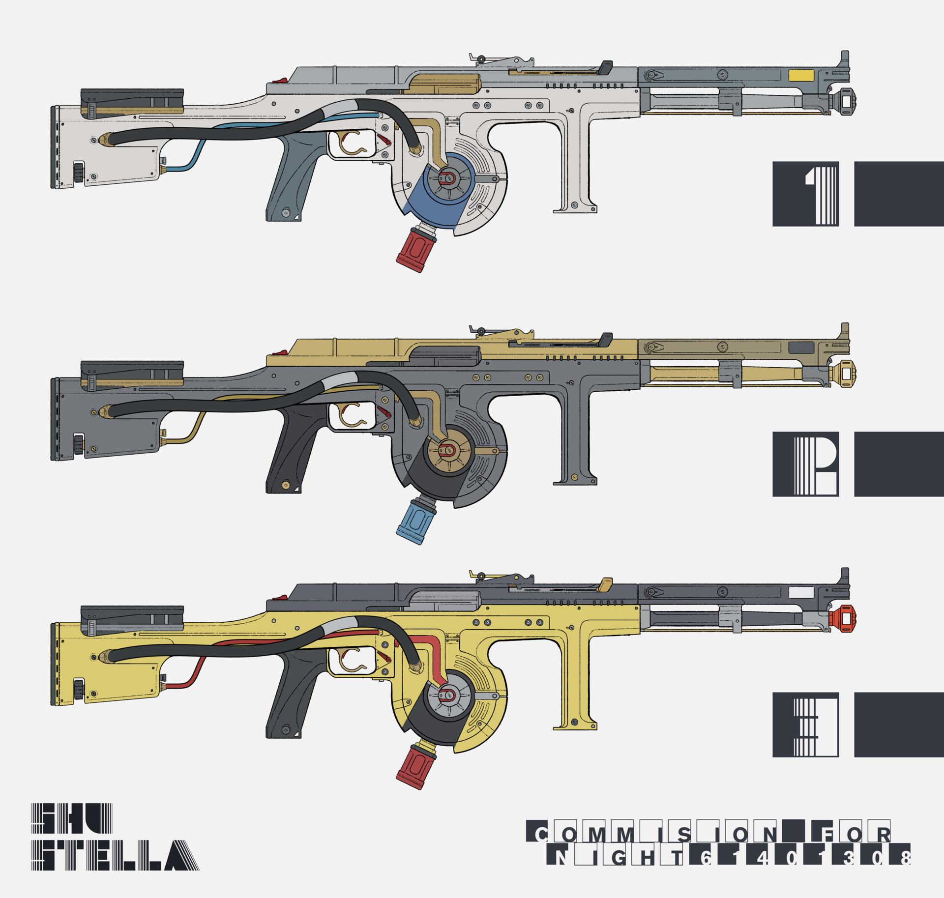 ArtStation - Weapon sketch - "Infinite AK" (Commisino)