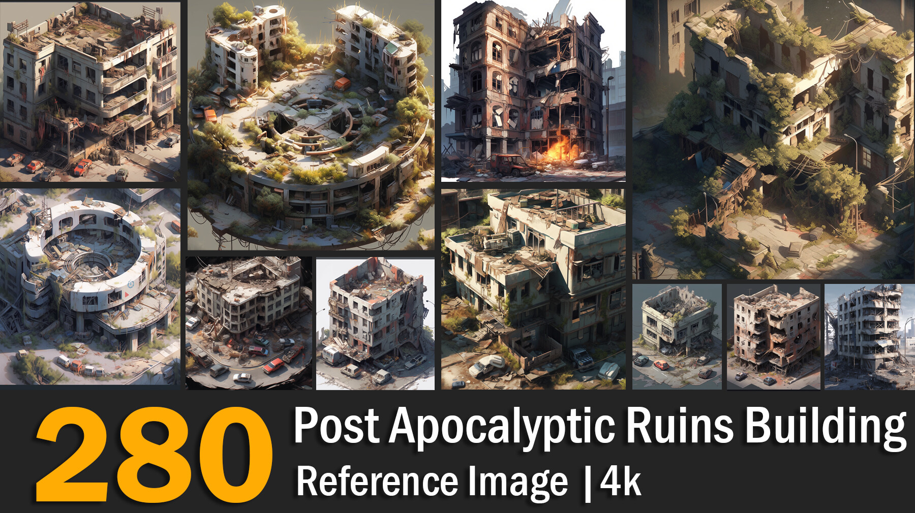 Lumière - Post Apocalyptic Ruins Building | Reference Images | 4K