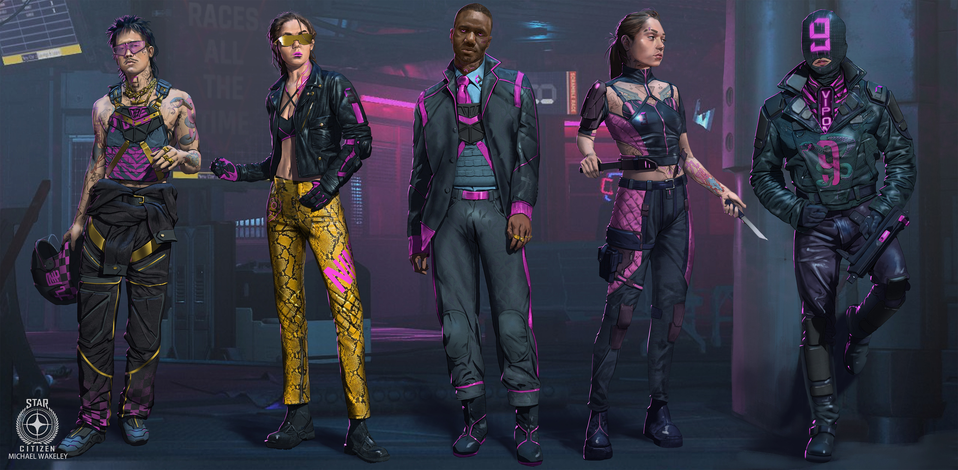 Michael Wakeley - 9 Tails Gang Character Concepts - Star Citizen