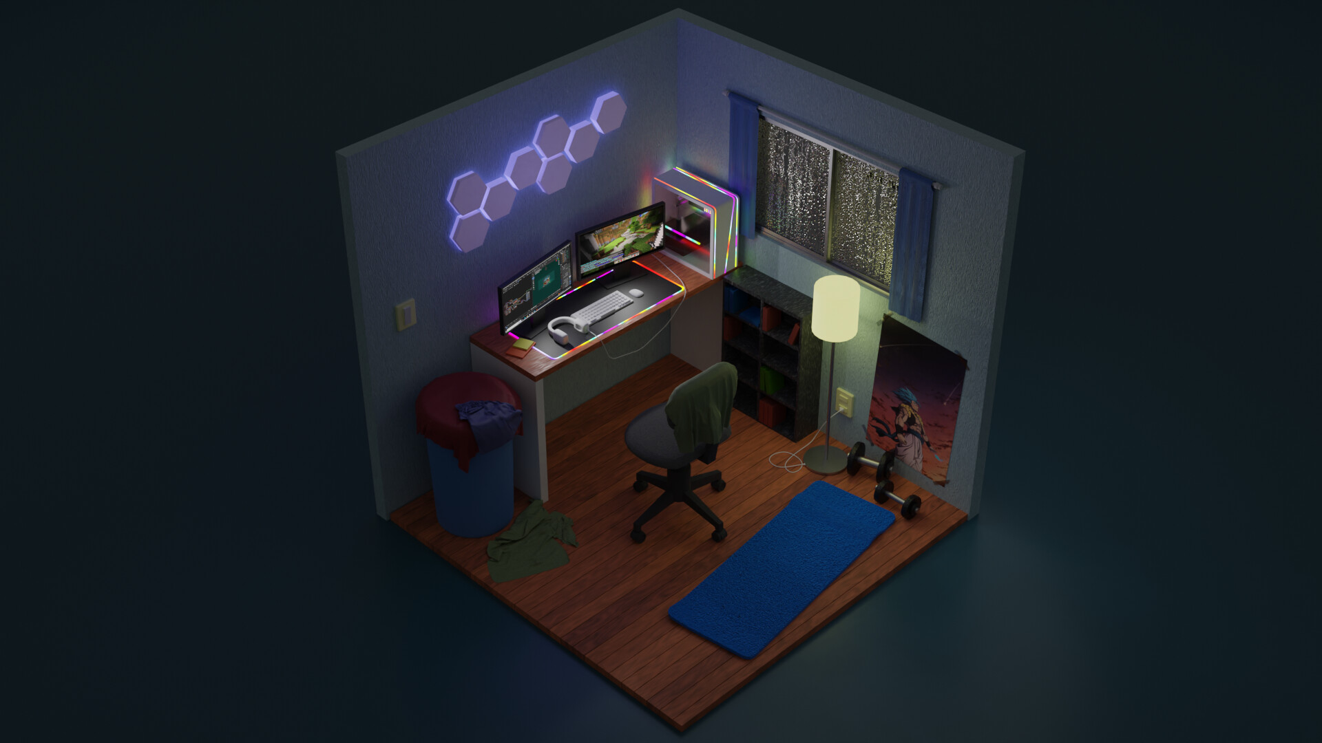 ArtStation - Gamer Room Diorama