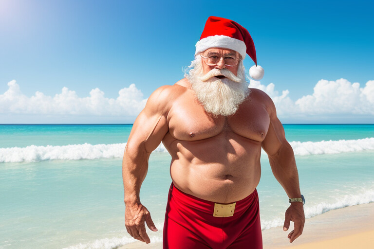 ArtStation - Santa Claus at an ocean beach
