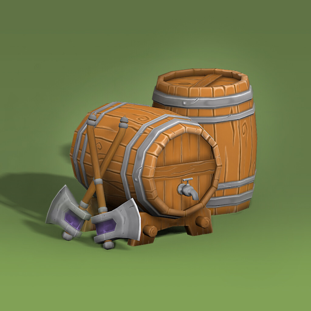 ArtStation - Middle ages - Oak Barrels