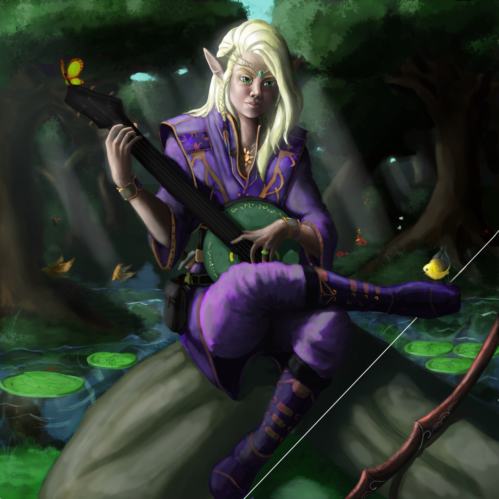 ArtStation - Elf Bard -Morning Song