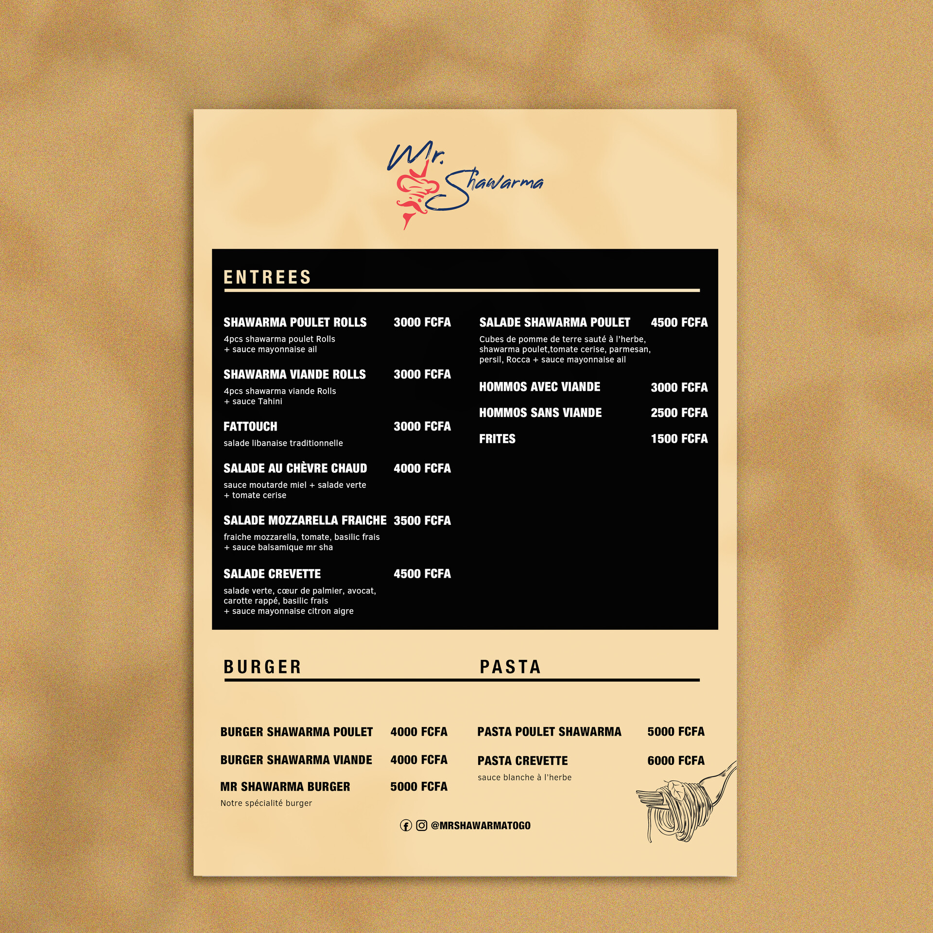 ArtStation - Mr Shawarma Menu Design