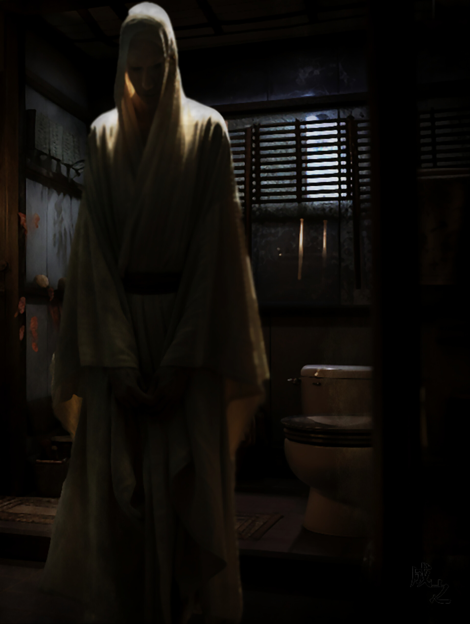 ArtStation - Ganbari-Nyudo (Japanese Yokai living in the Bathroom )