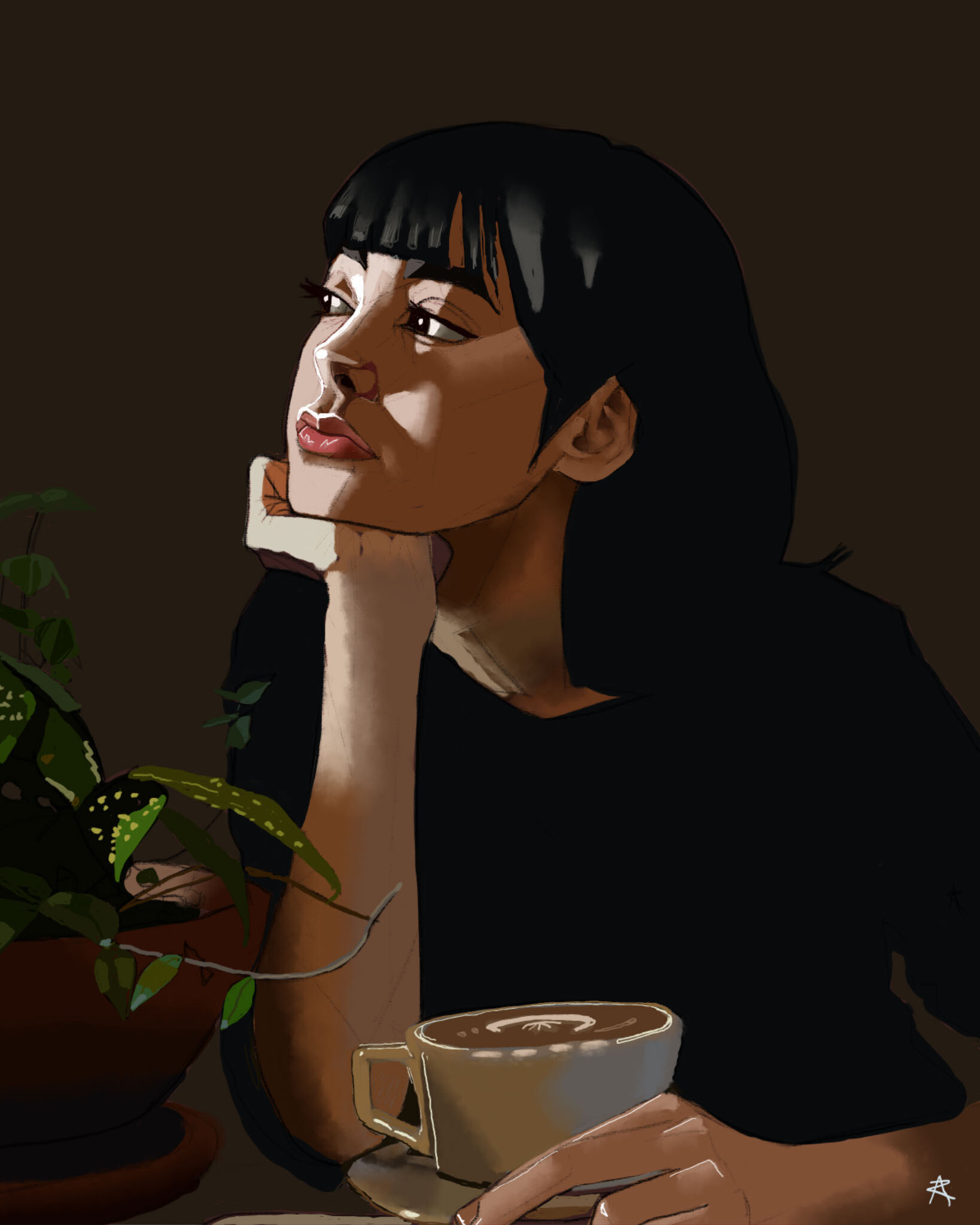 ArtStation - She thought over her cup of coffee