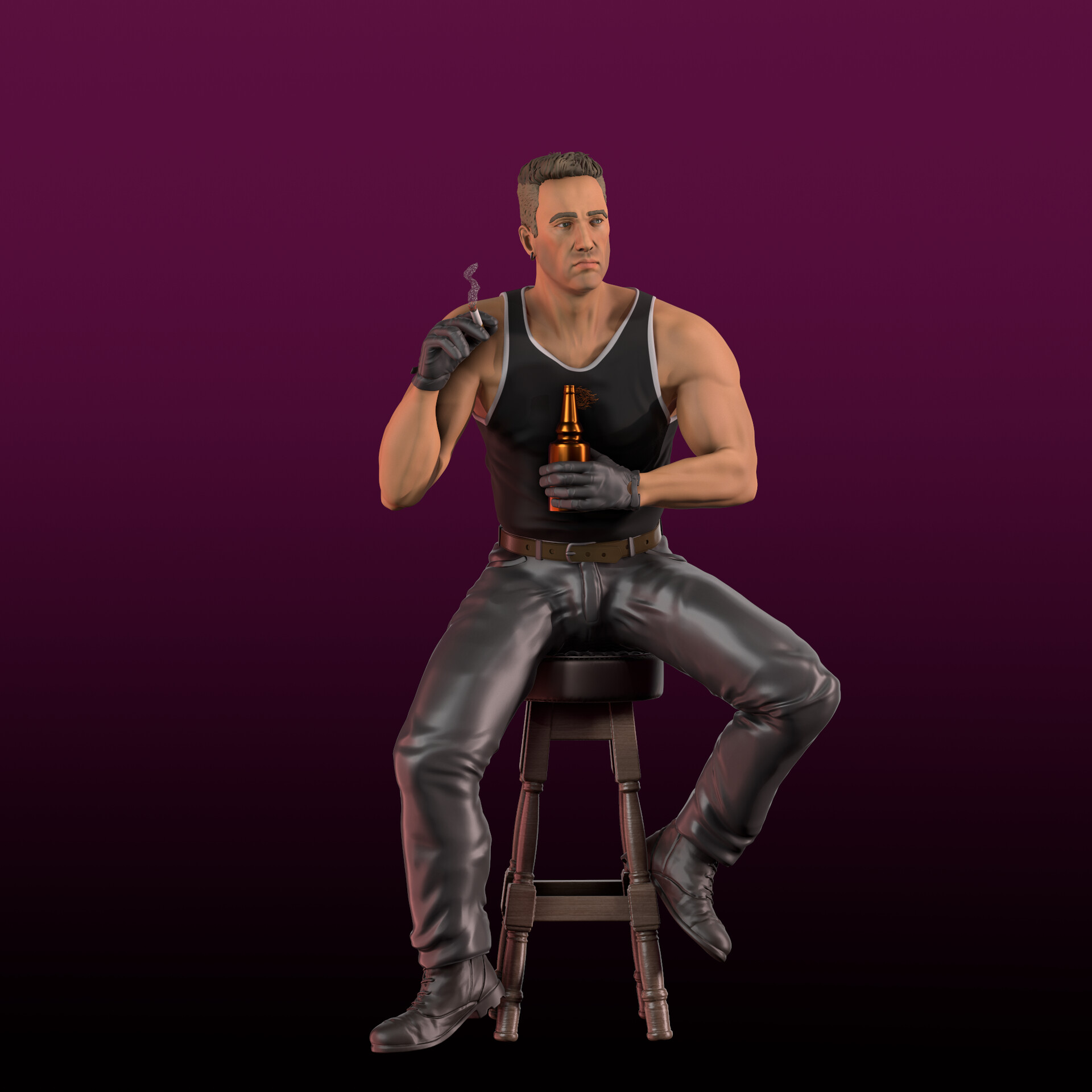 Ratmir Saifutdinov - Billy Herrington in a bar miniature
