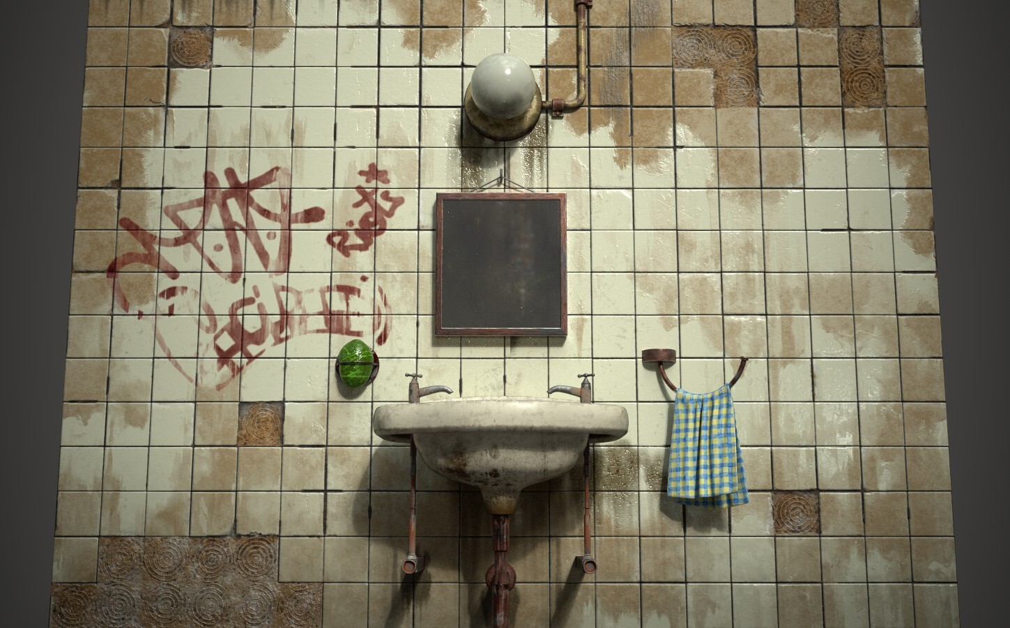 ArtStation - Horror bathroom wall