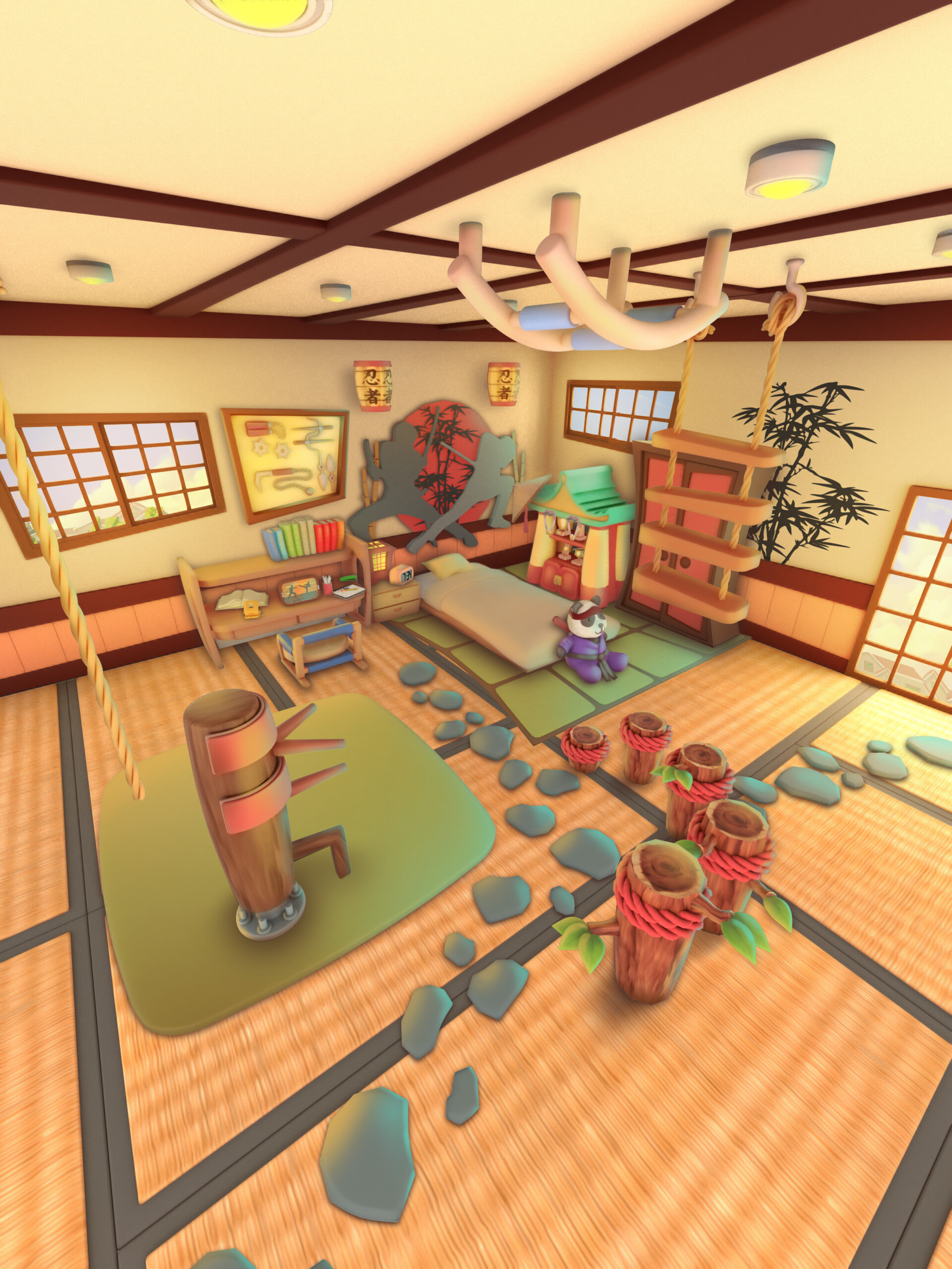 ArtStation - Ninja Inspired Bedroom