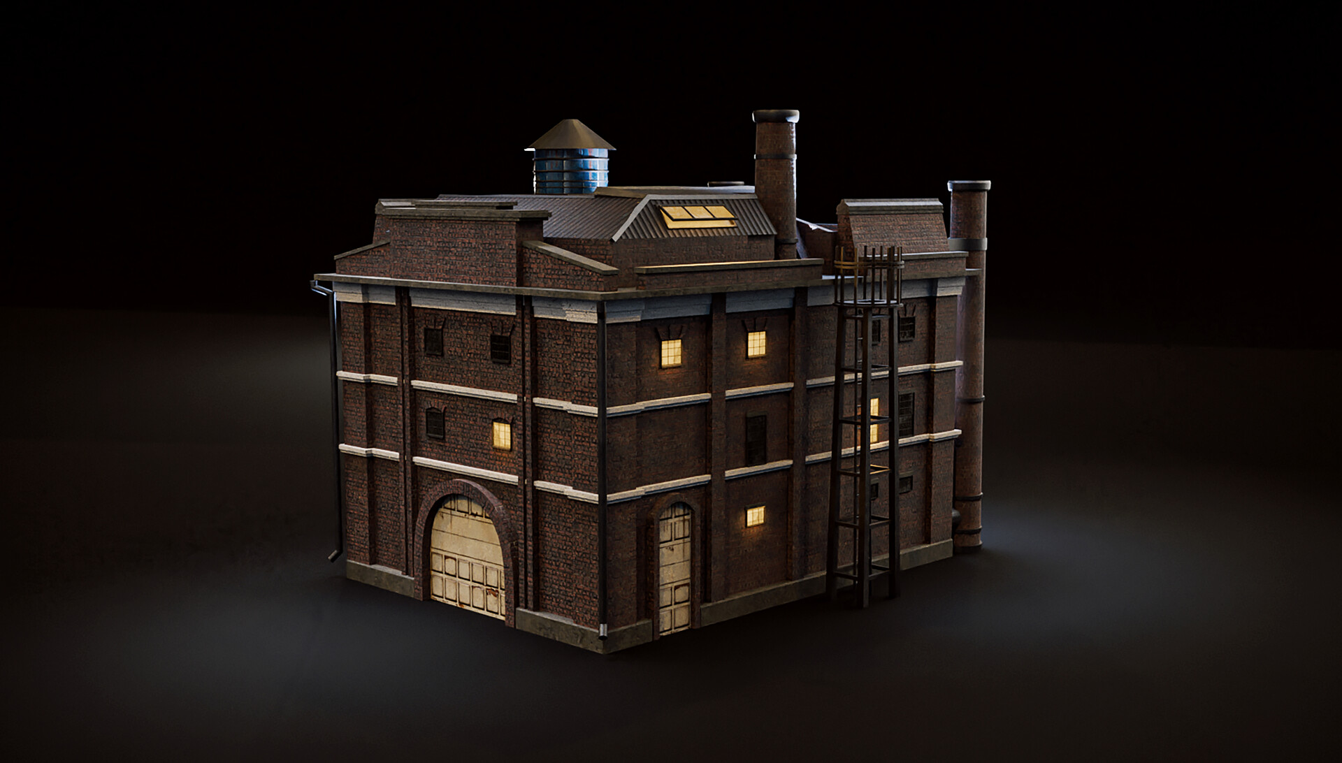ArtStation - OLD FACTORY BUILDING Low-poly 3D model