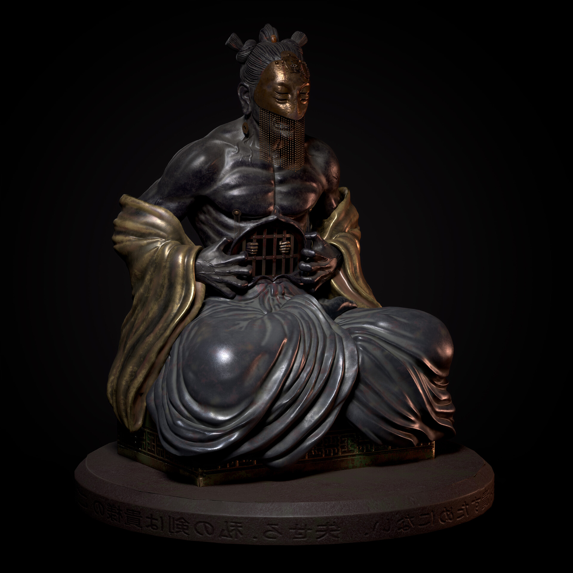 ArtStation - Japanese demon god statue