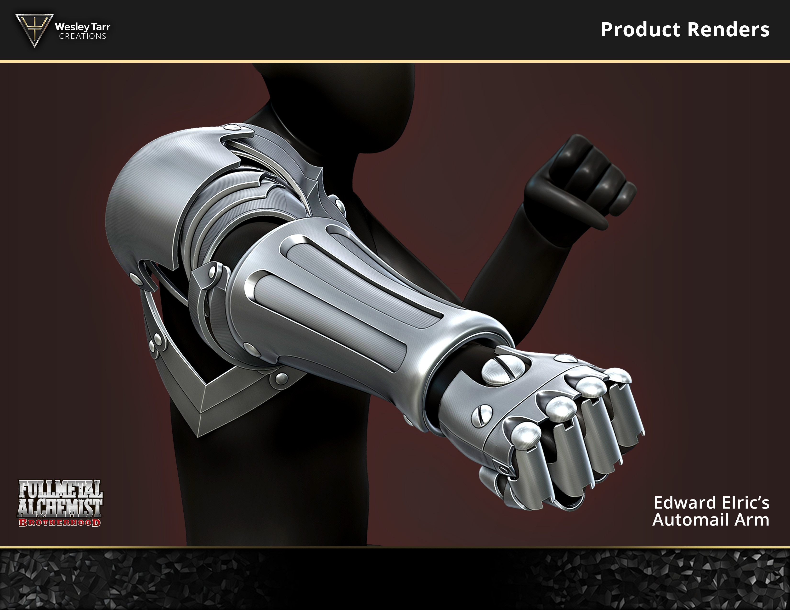 Wesley Tarr Creations - Edward Elric Automail Arm 3D Print Files