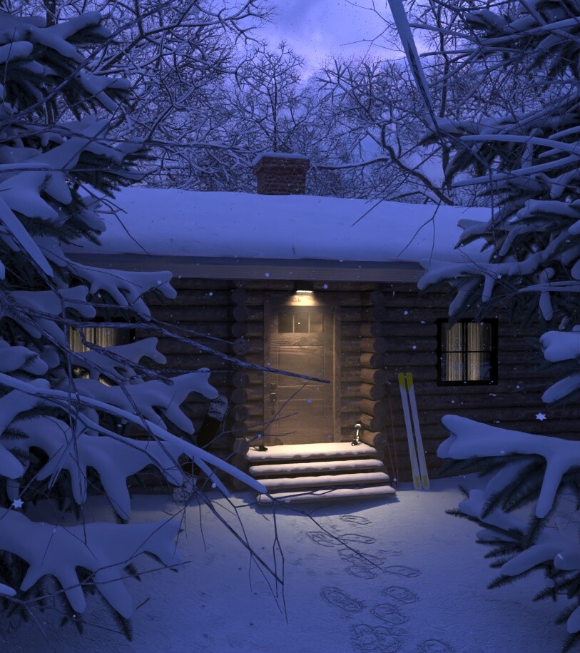 ArtStation - Winter Cabin