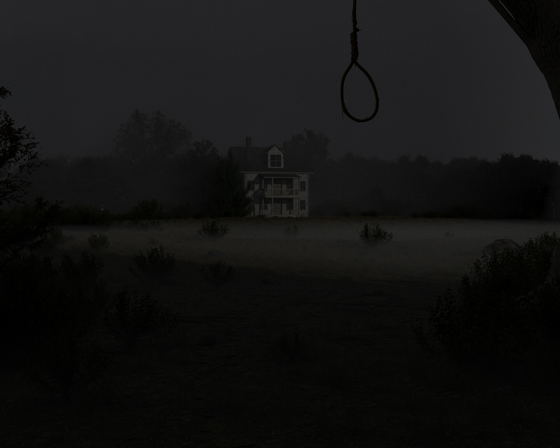 ArtStation - The conjuring house at night