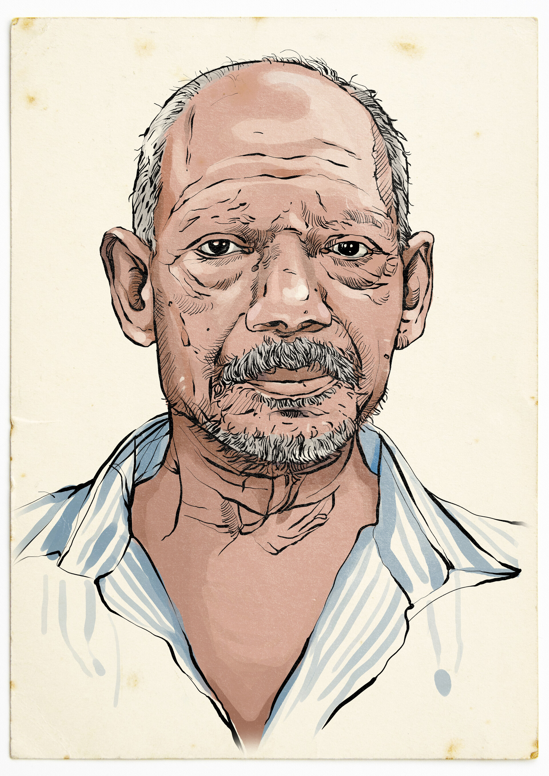 ArtStation - Old Man Digital Portrait Drawing