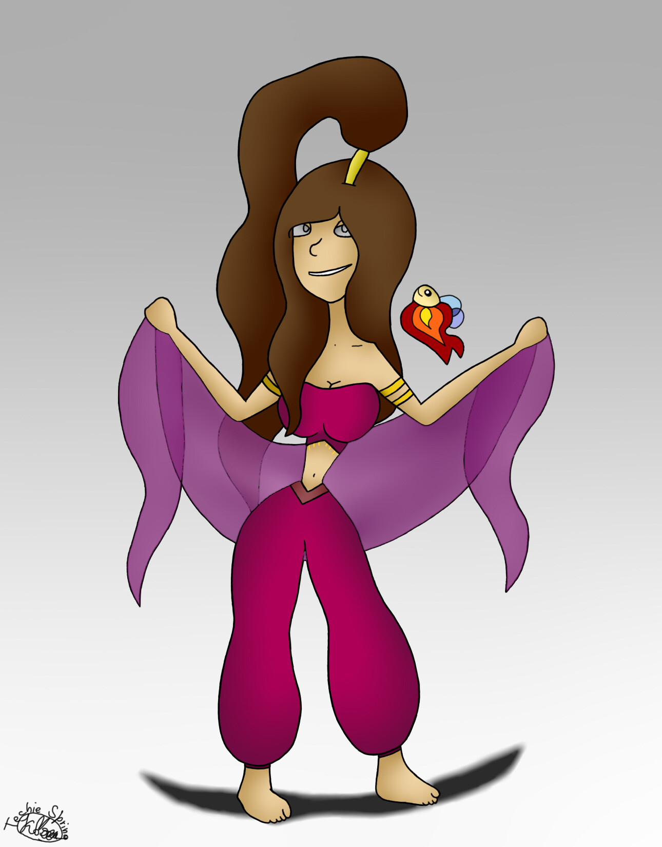 Human Elephant Pink Belly Dancer