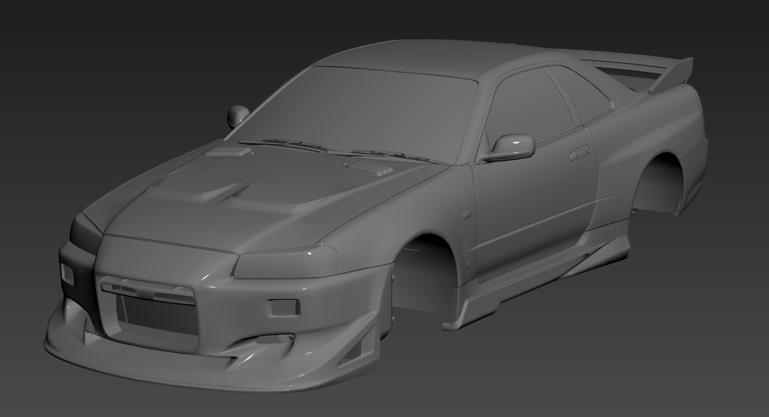 ArtStation - R34 GTR VEILSIDE STREET DRAG AERO (Commission)