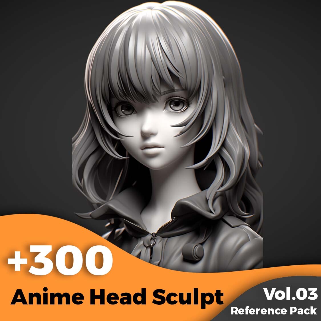3D Head Sculpt References in 4K - Tika Art - +300 Anime Head Sculpt (4k)