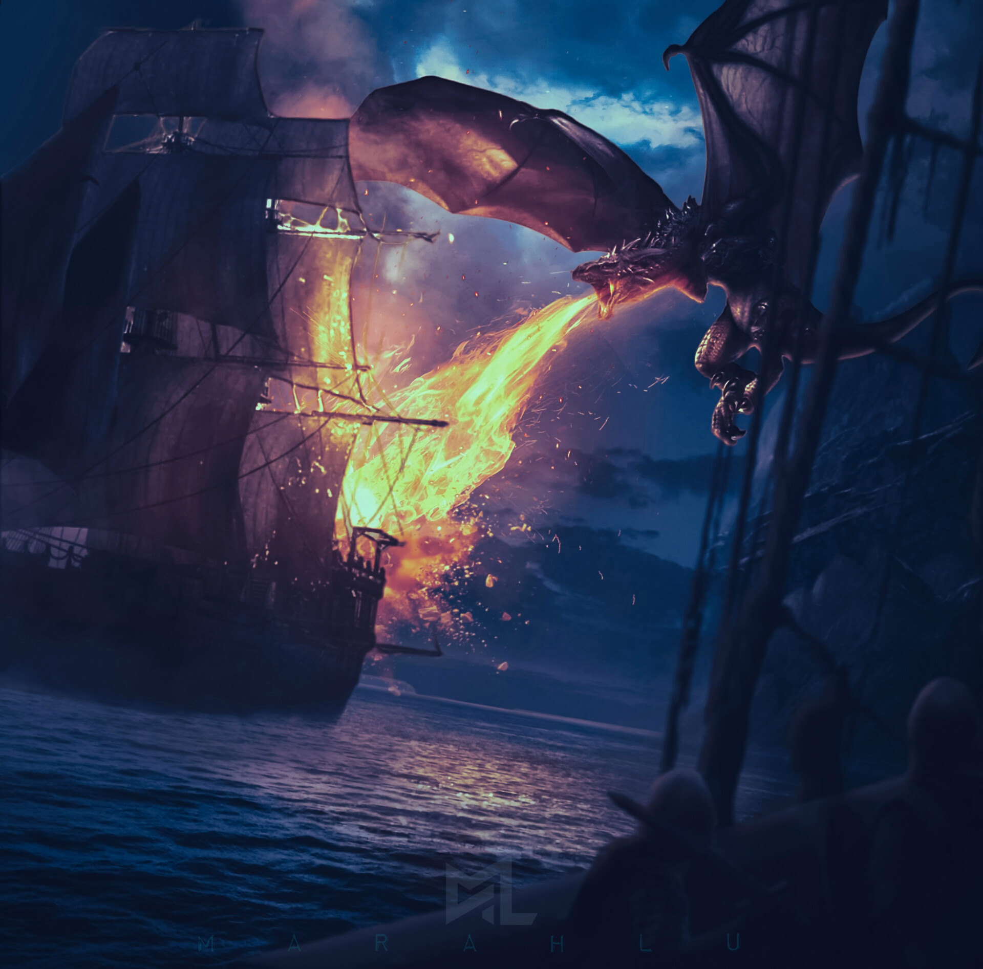 ArtStation - Dragon attack