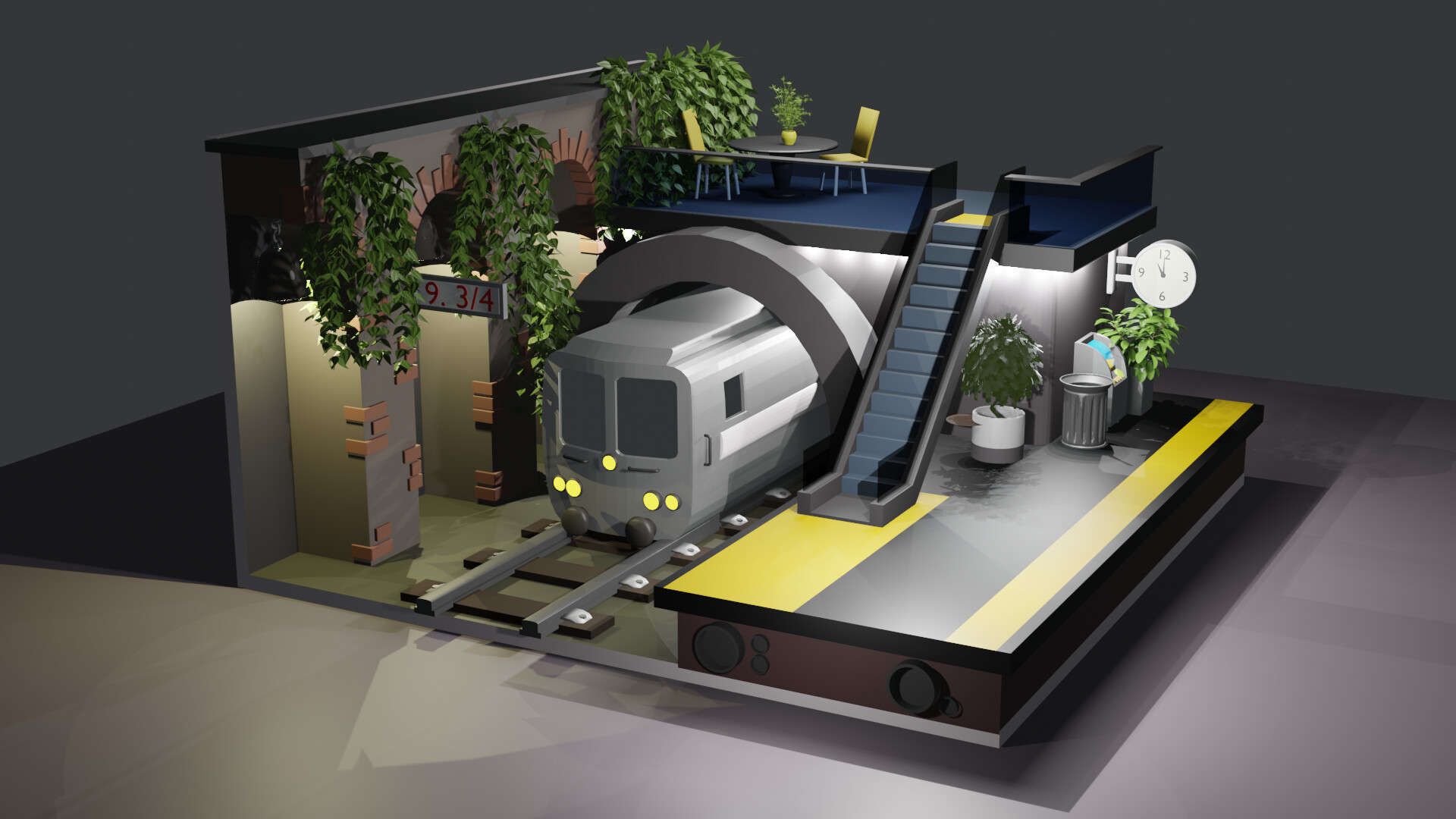 ArtStation - A small cozy subway 😊