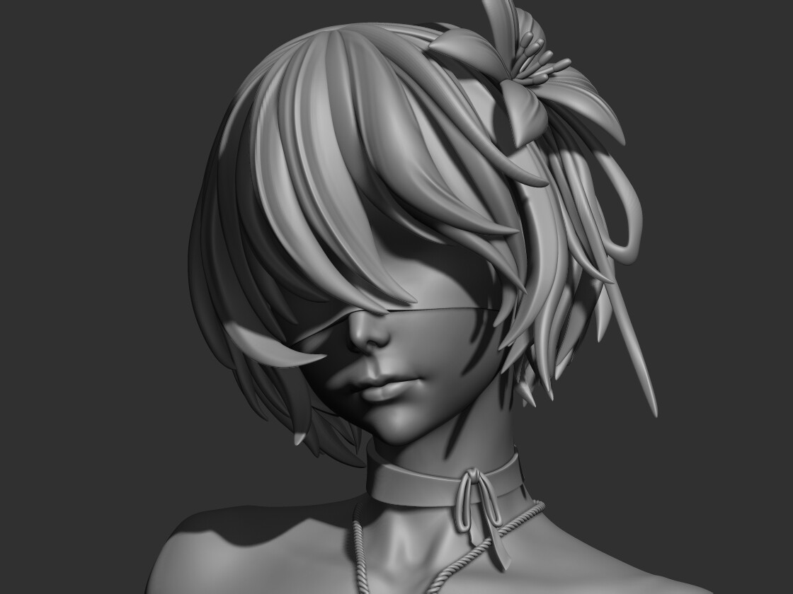 ArtStation - 2B drinking wine 3d model