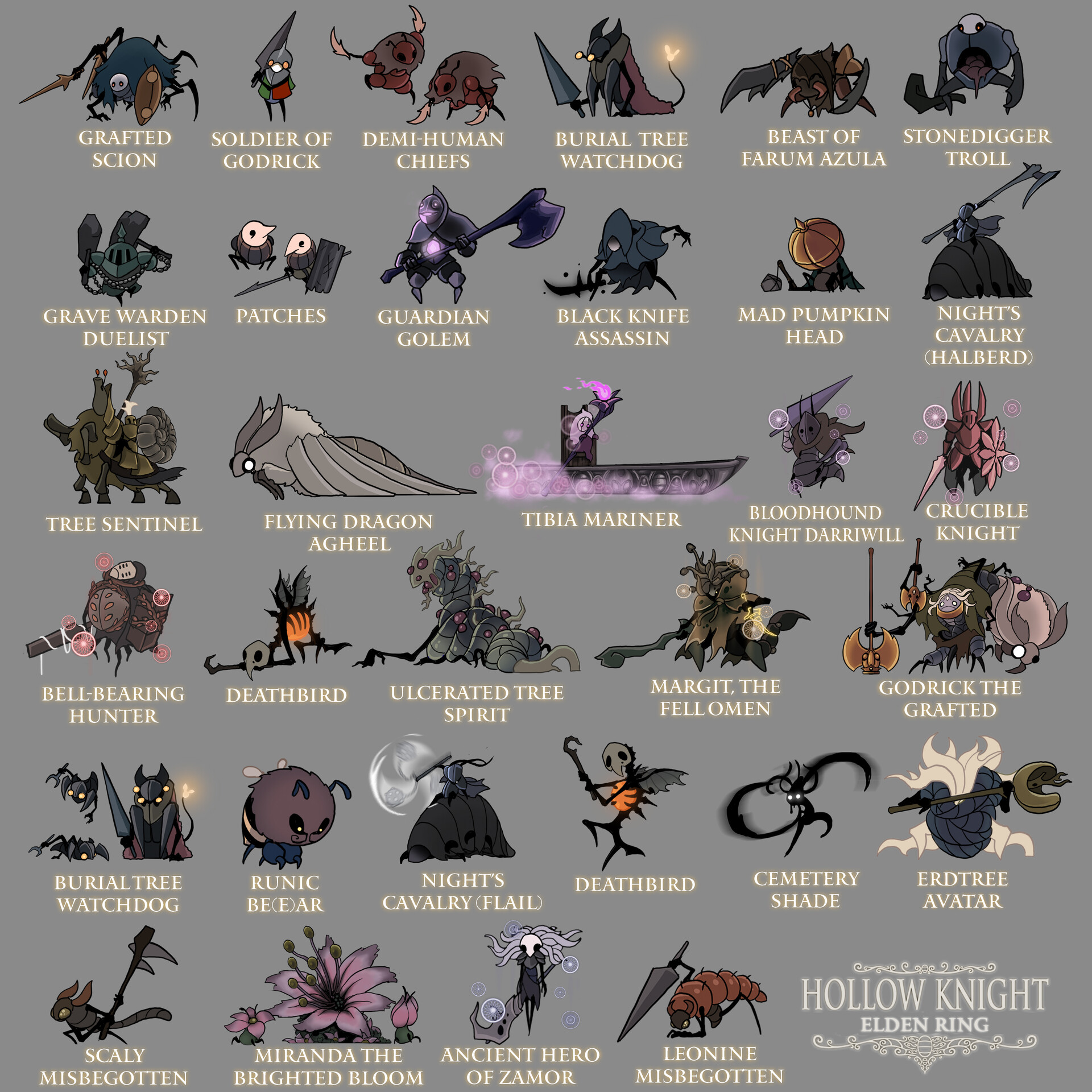 Lub - Elden Ring Bosses as Hollow Knight characters