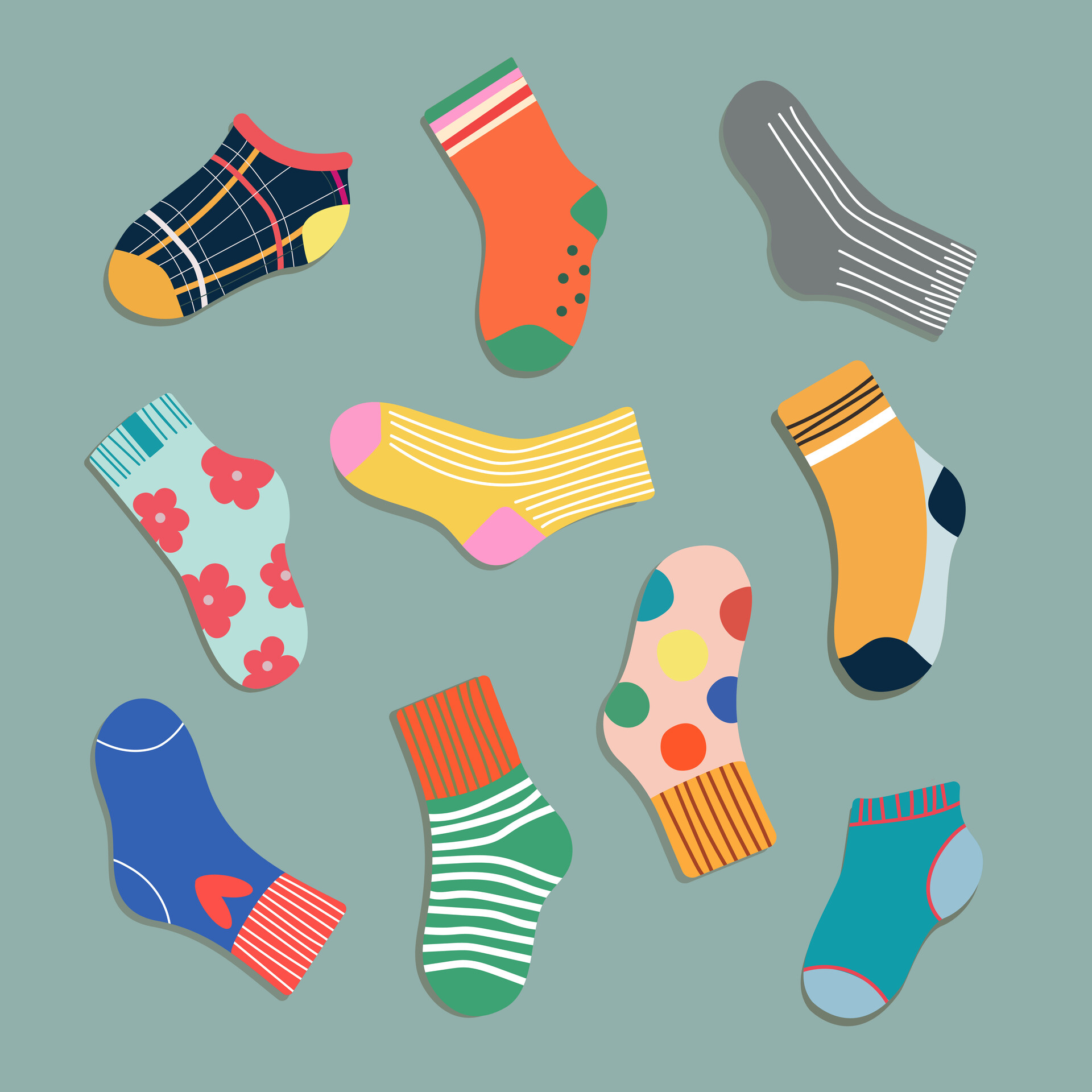 ArtStation - Set of trendy colorful socks