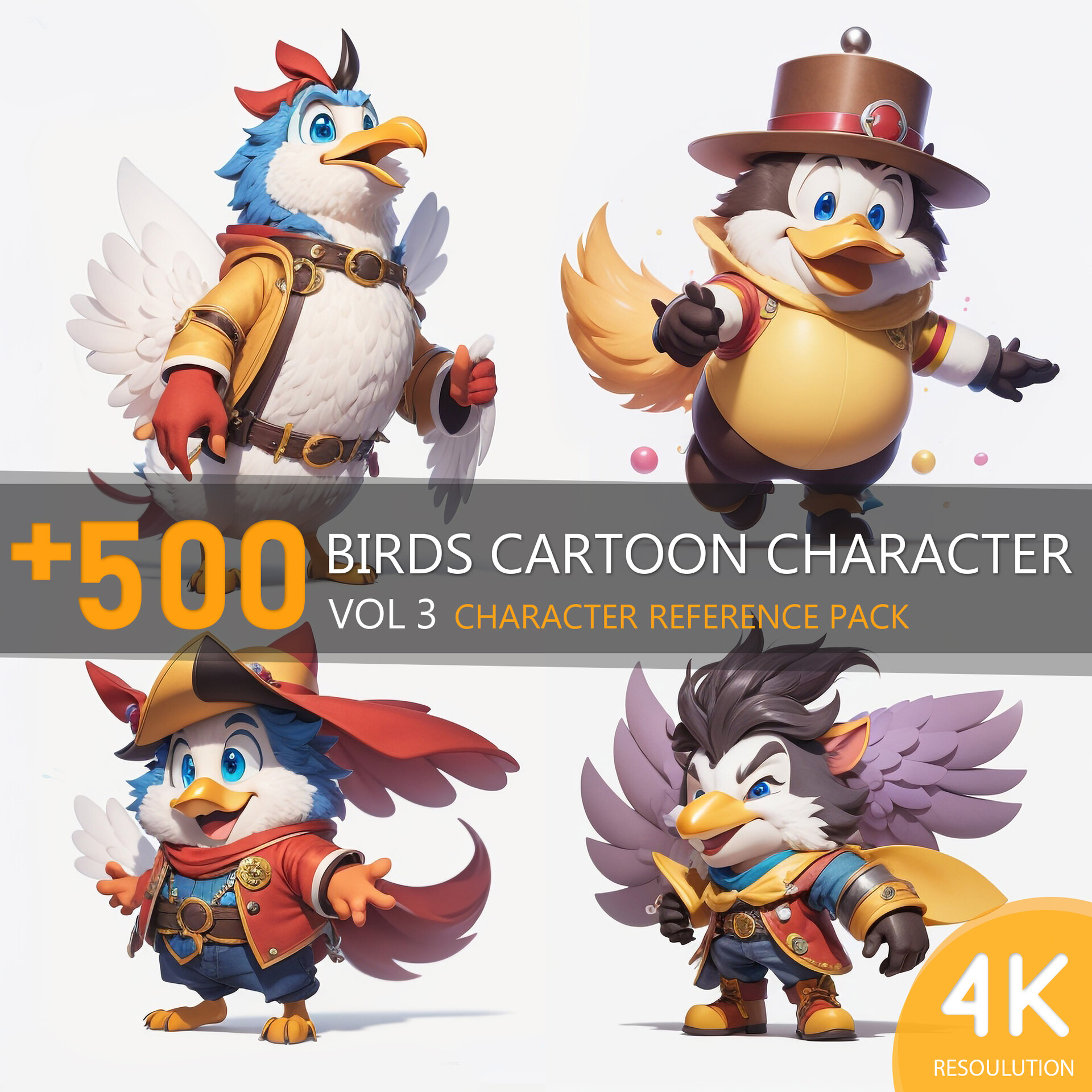 ArtStation - Birds Cartoon Character Design Vol 3-4K|Character ...