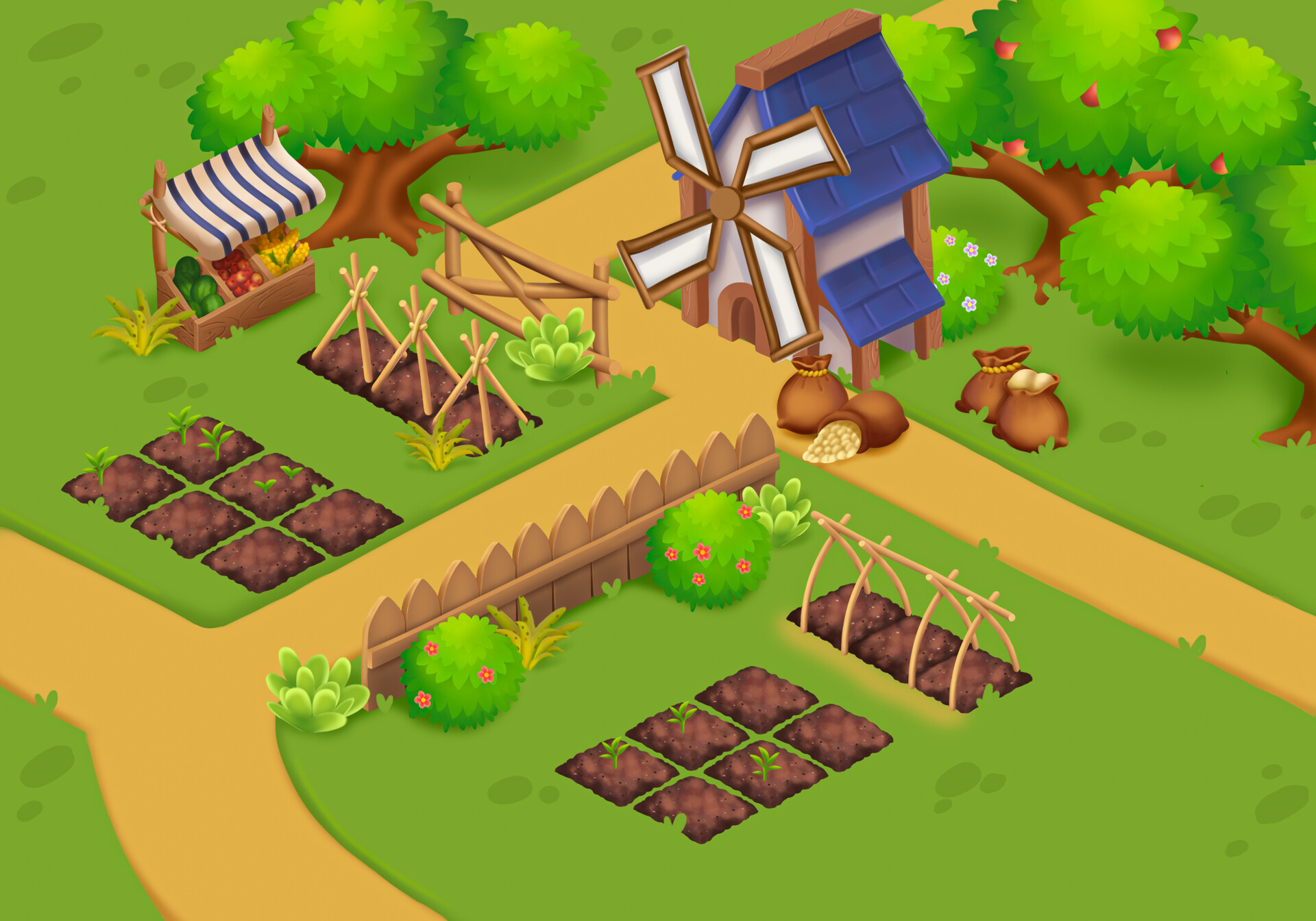 ArtStation - 2D isometric location // Game // Cazual