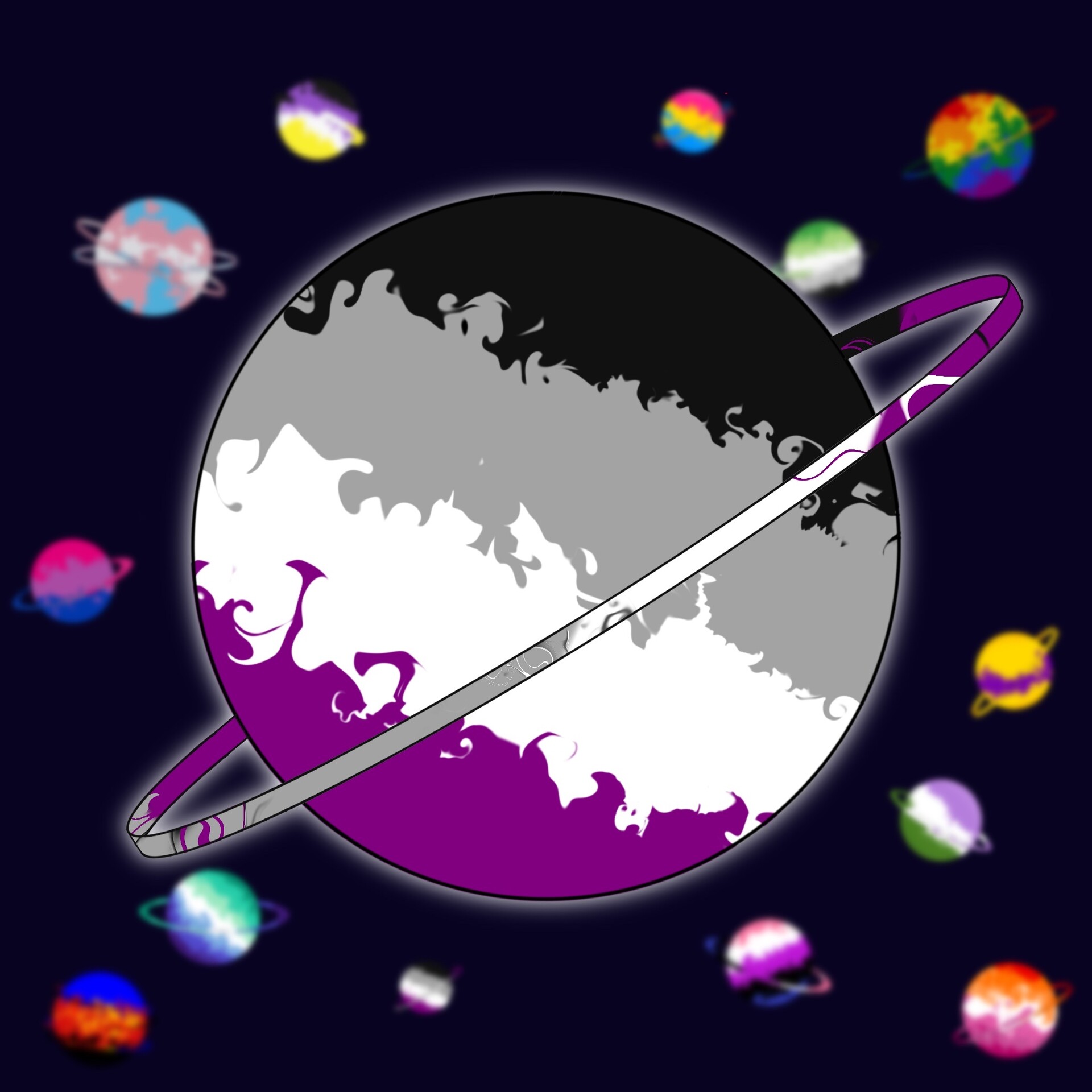 ArtStation - Pride planet: Asexual