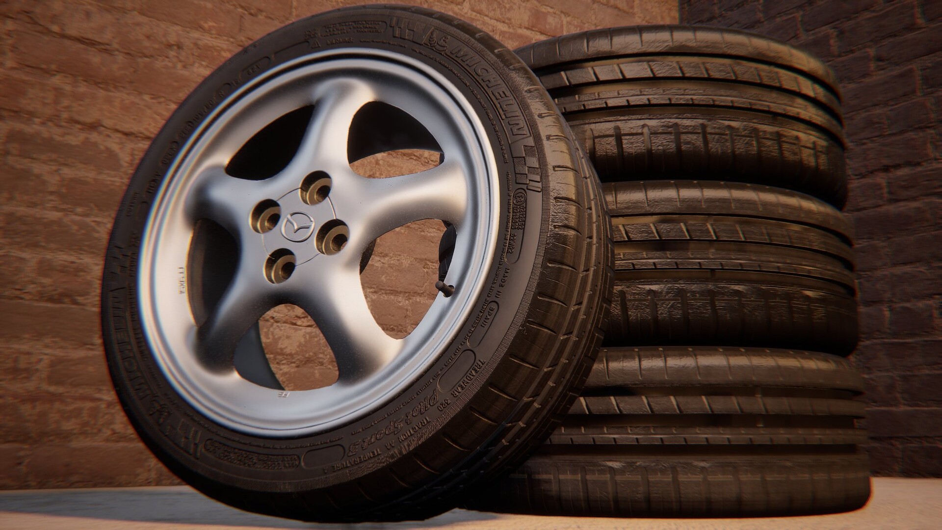 ArtStation - Mazda MX-5 Mk2.5 Enkei Wheel & Michelin Pilot Sport 3 Tyre