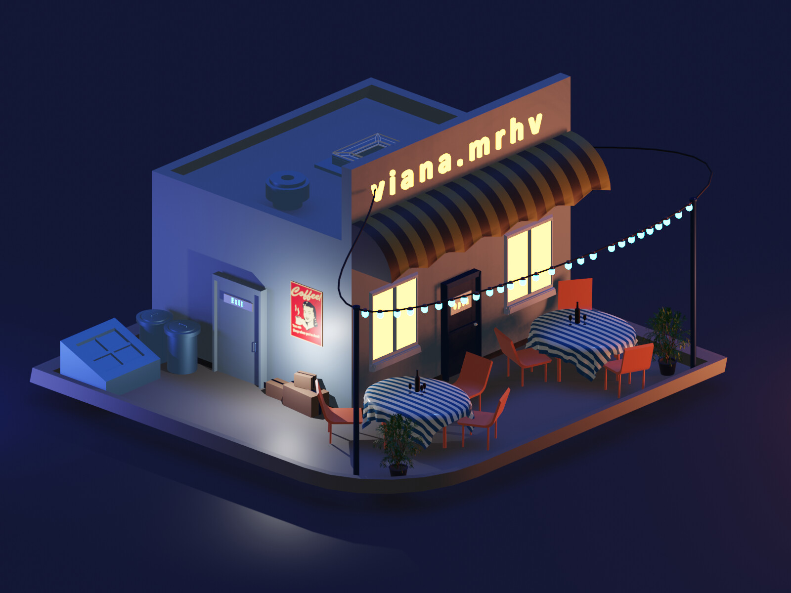 ArtStation - Night cafe