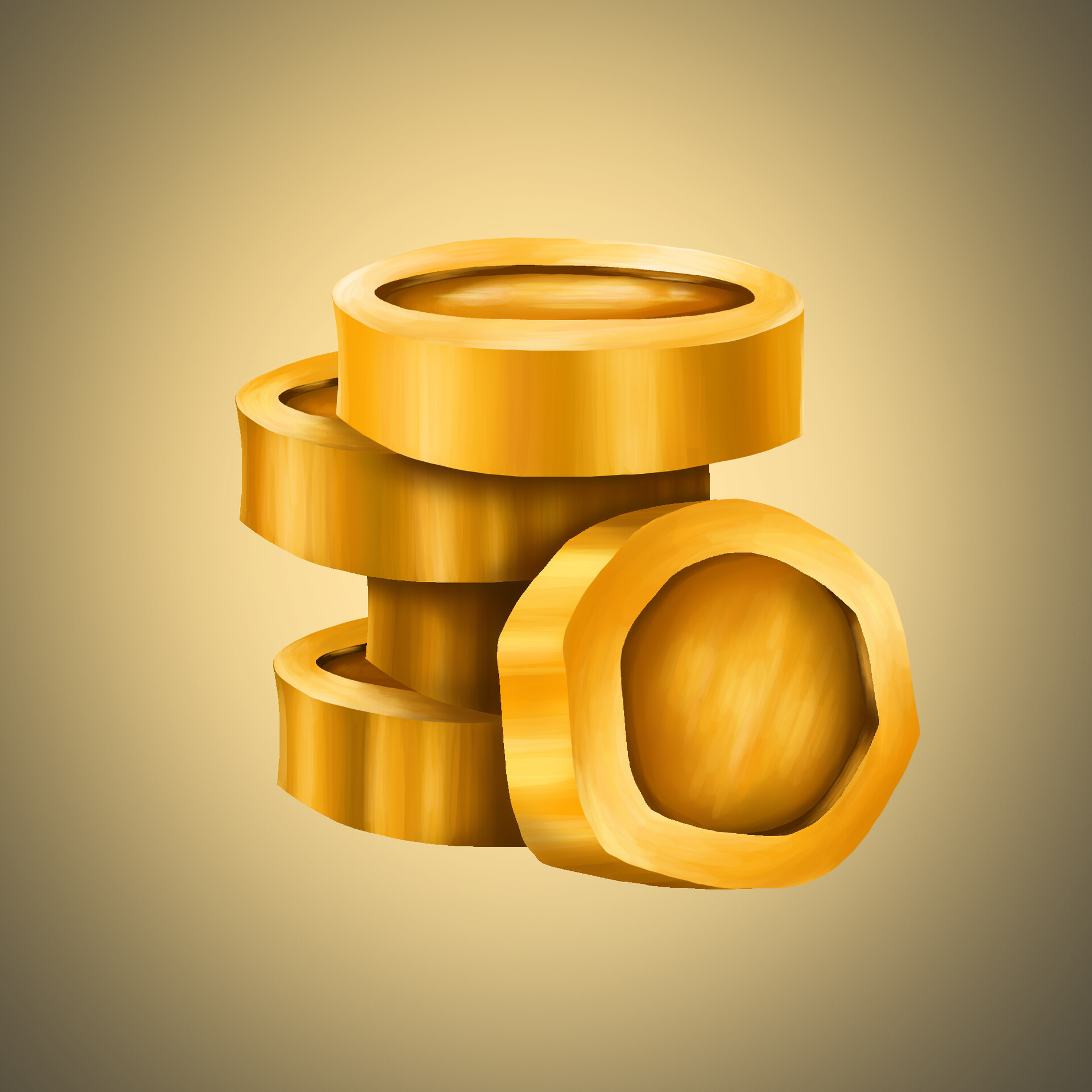 ArtStation - 2D hand painted coins stack