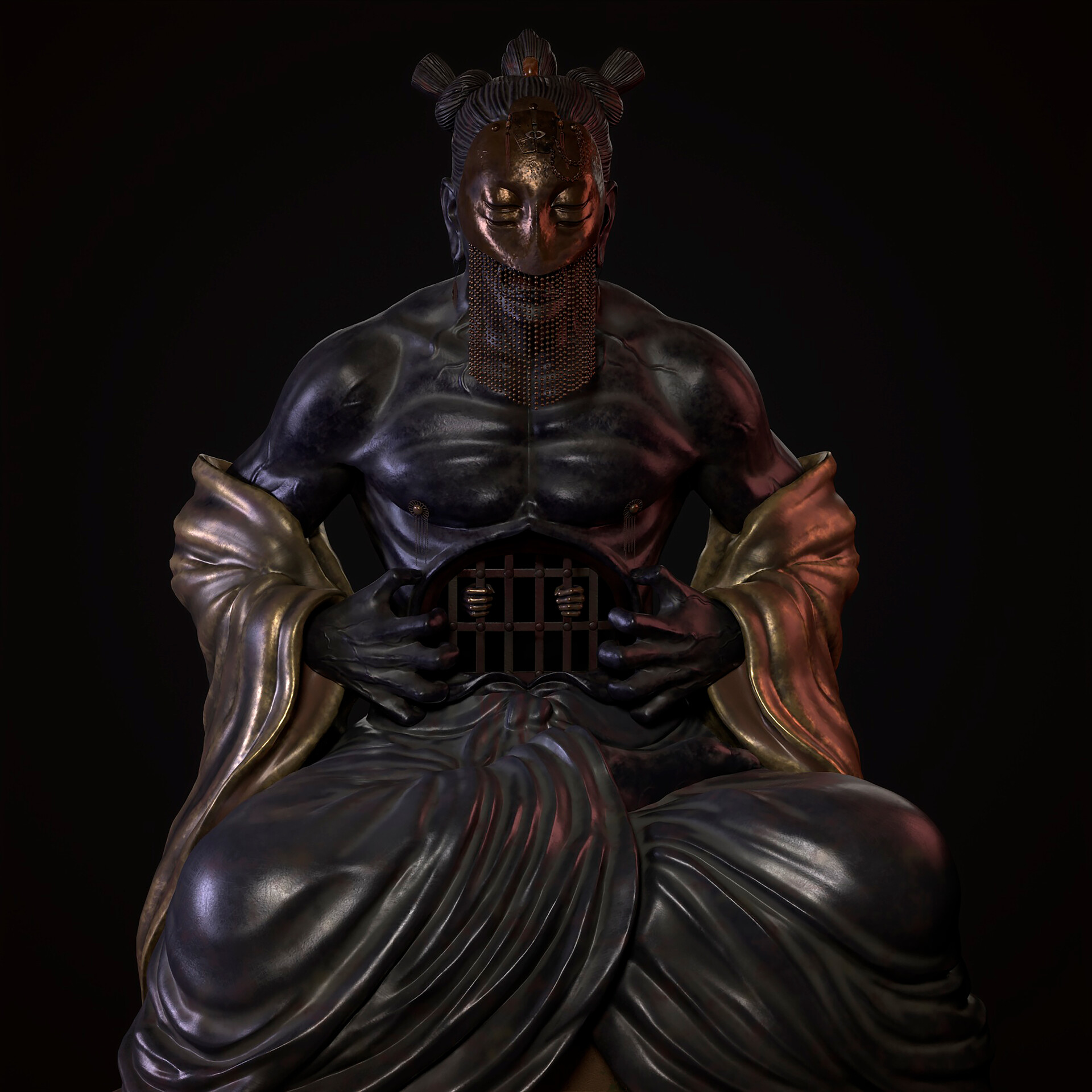 ArtStation - Japanese daemon god statue
