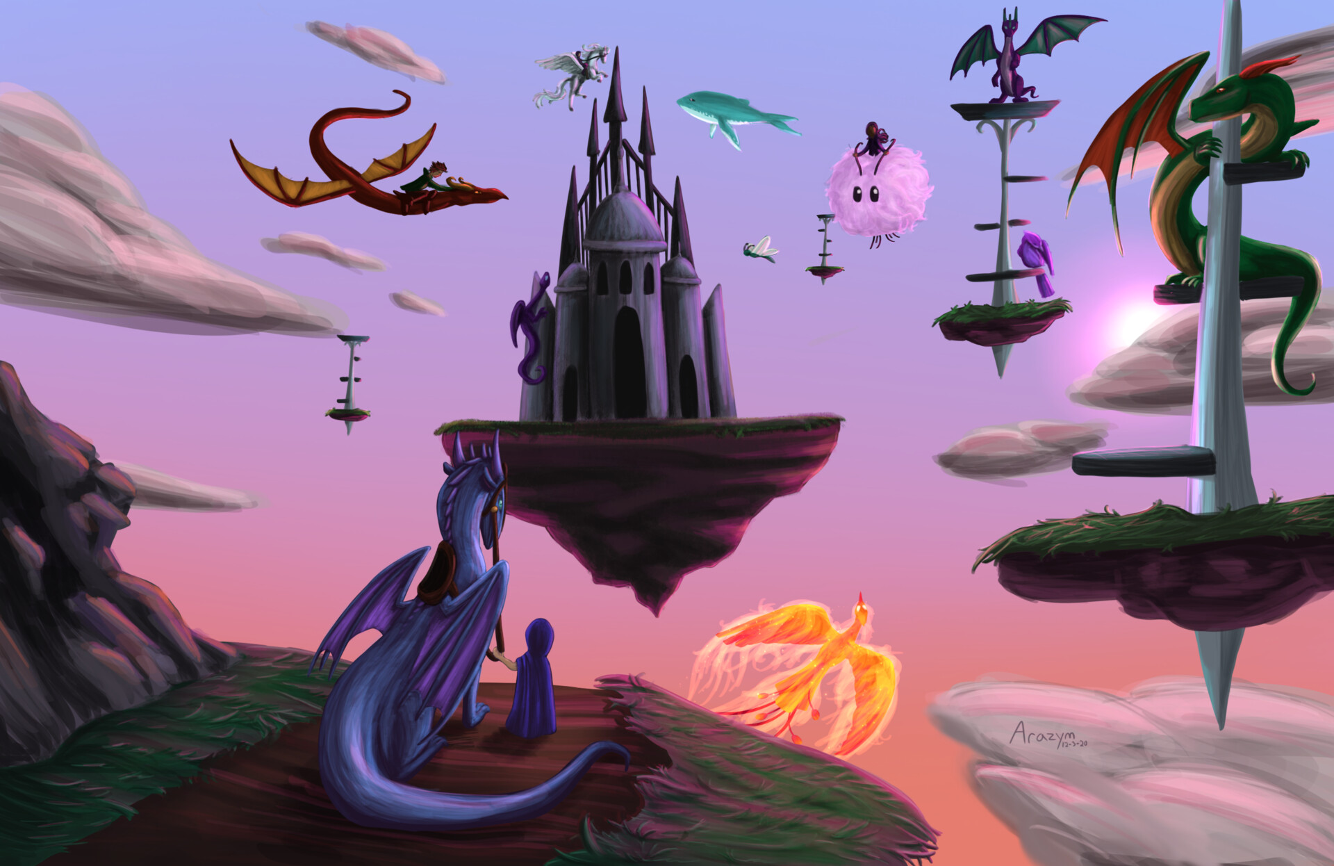 ArtStation - Fantasy academy in the sky