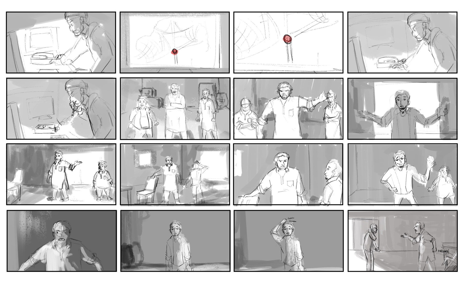 ArtStation - storyboard of one of the episodes of the series "team muhafiz"